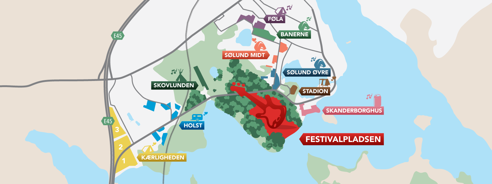 Kort over Smukfest 2019