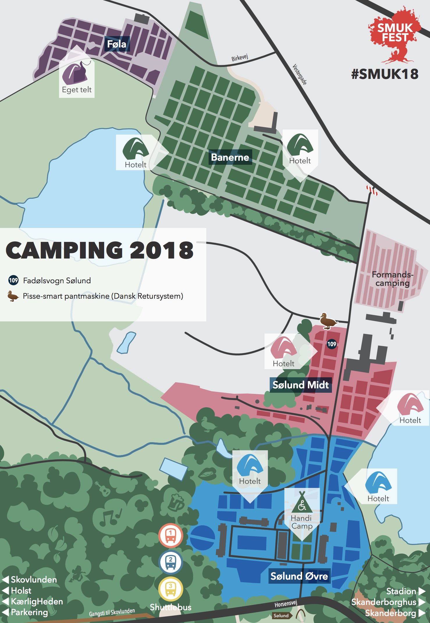 Kort over Smukfest 2018