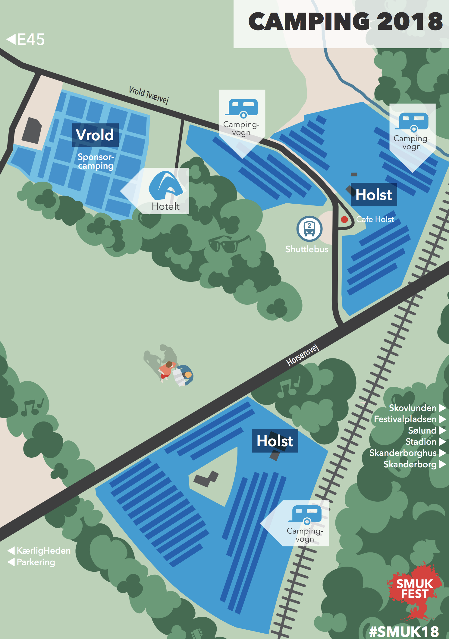 Kort over Smukfest 2018